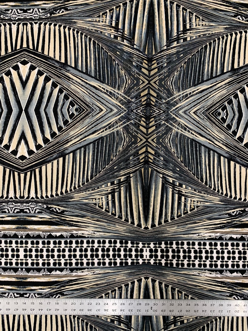 Abstract Rhomboid Design on Stretch Bulgari Jersey Polyester Spandex ...