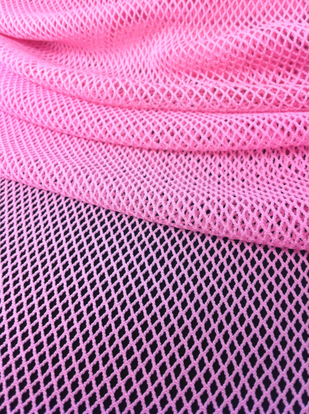 Pink Small Diamond Hole Fishnet Mesh Stretch See-through Nylon Net ...