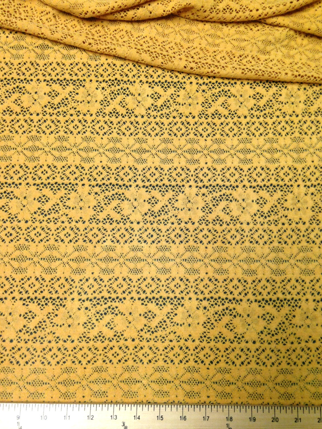 Golden Mustard Retro Floral Pattern Soft Fuzzy Brushed Crochet - Etsy