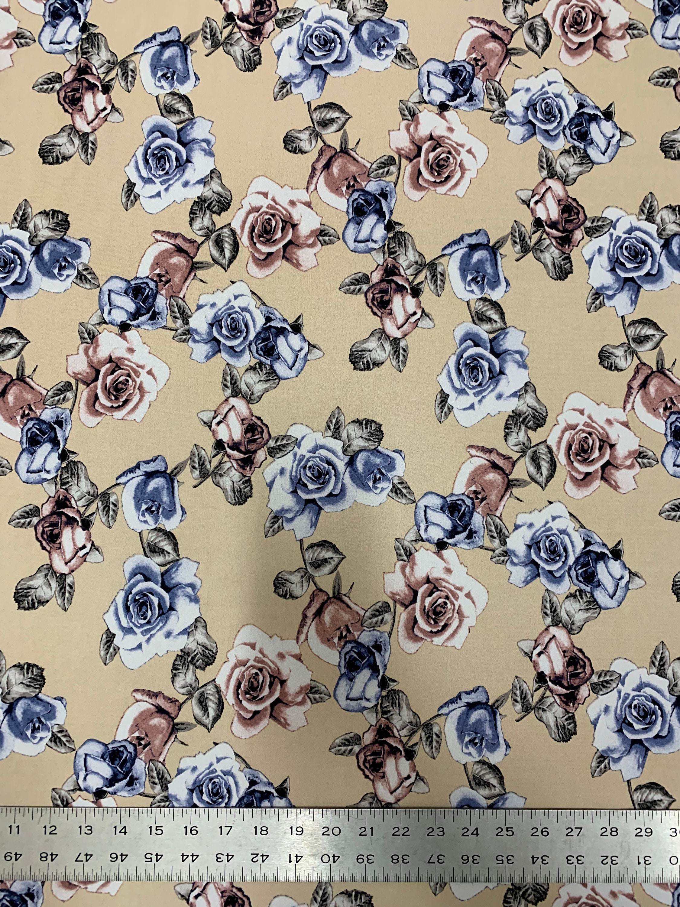 Antique Floral Design Polyester Bulgari Spandex Fabric by the - Etsy