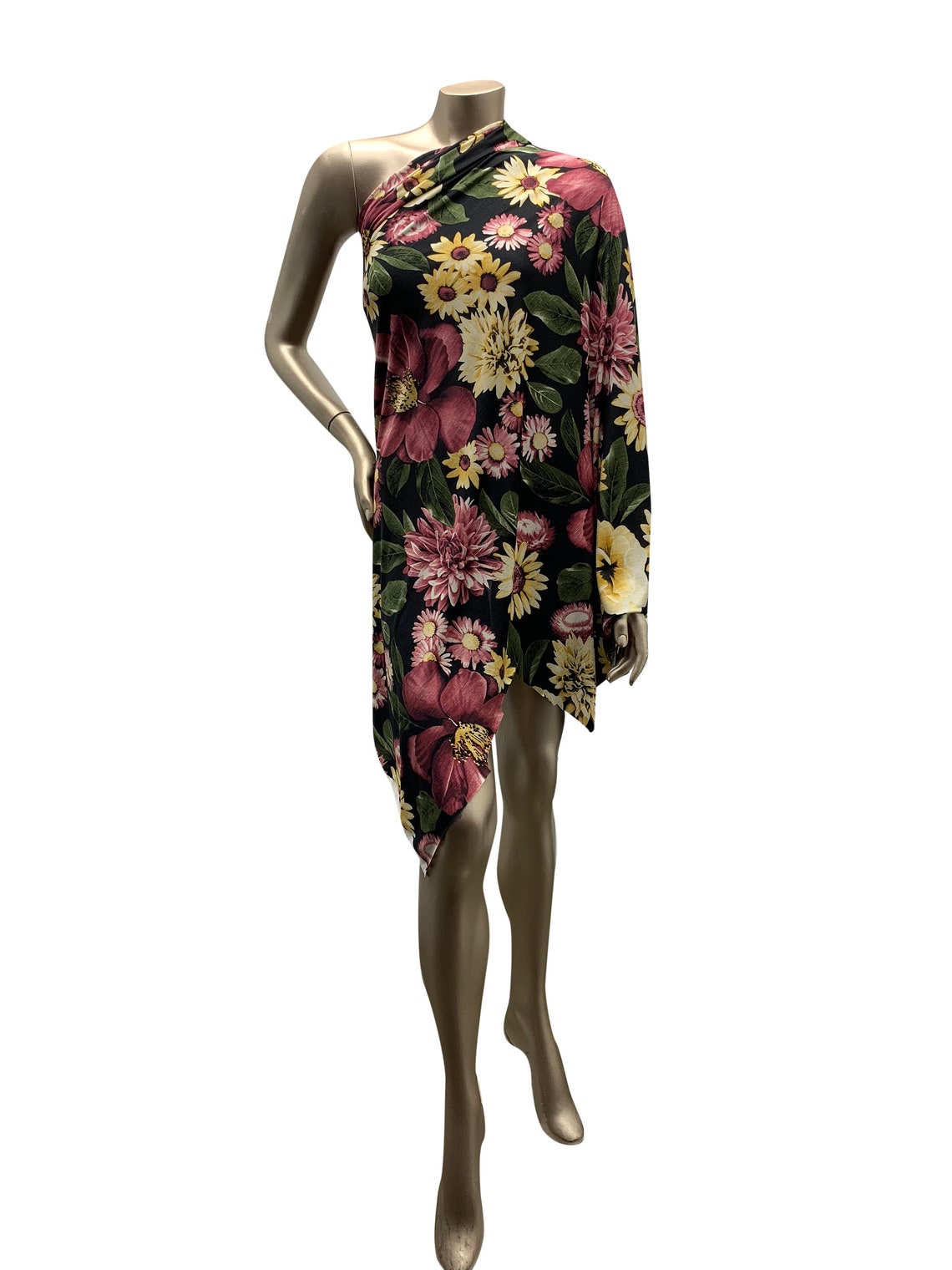 Mulit Floral Pattern on Stretch Bulgari Jersey Polyester Spandex Fabric ...