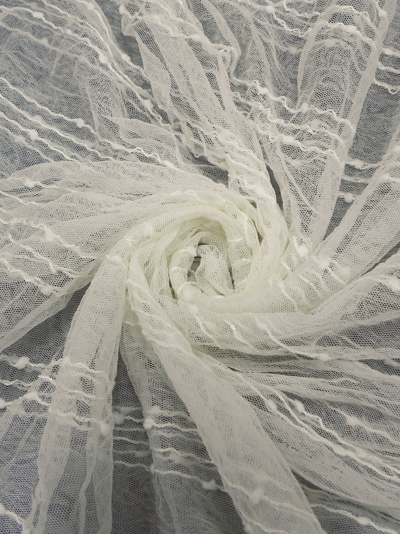 Polyester Ruched Mesh with Clear Sequins Fabric by The Yard | Etsy