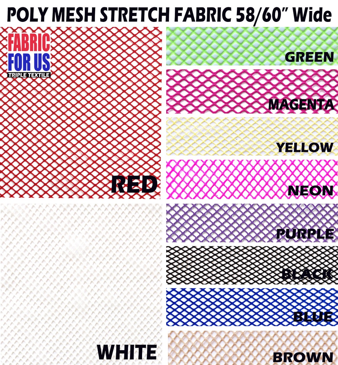 Mesh Polyester Stretch Fabric 10 Colors 58/60" Inch Wide Limited - Etsy