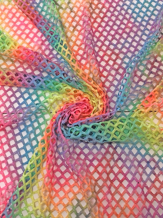 Rainbow mesh fabric store