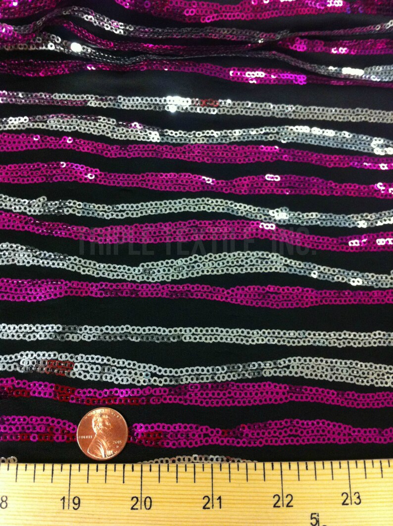 3mm Shiny Mini Micro Sequin Line Waves Pattern on Black - Etsy