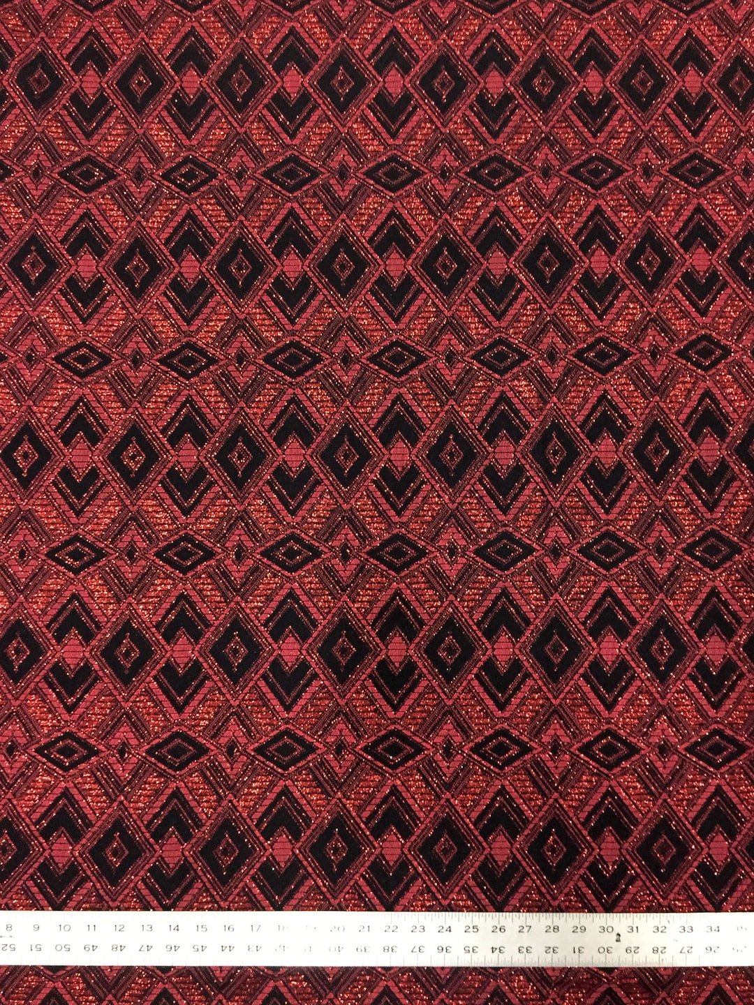 Polyester Spandex Geometric Design W Glitter and Lurex on Acetate ...