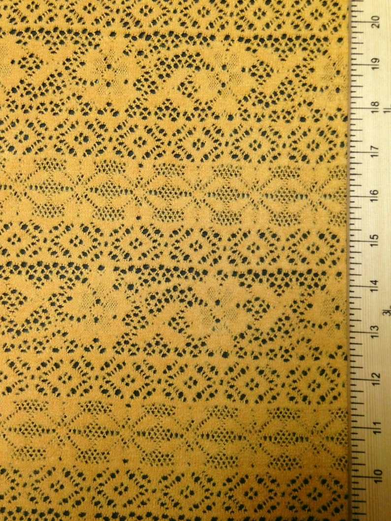 Golden Mustard Retro Floral Pattern Soft Fuzzy Brushed Crochet - Etsy