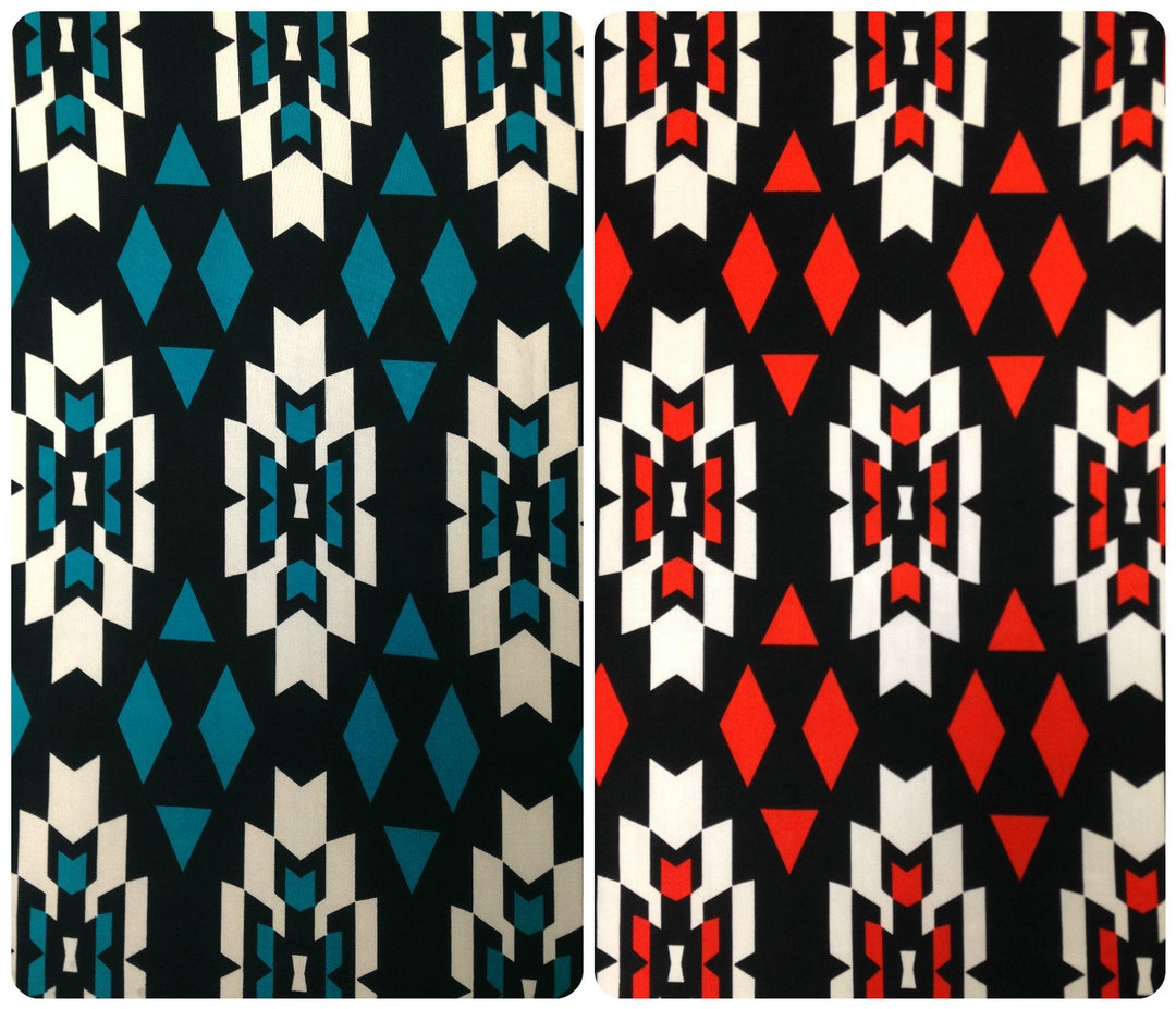 Simple Ganado Tribal Print on Stretch Knit Jersey Polyester Spandex ...