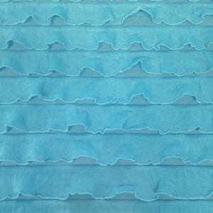 1" Ruffles Semi-sheer Stretch Polyester Aqua Color Spandex Fabric - 52 ...