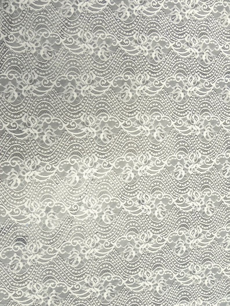 Polyester Spandex Lace Mechanical Stretch Floral Design Fabric | Etsy