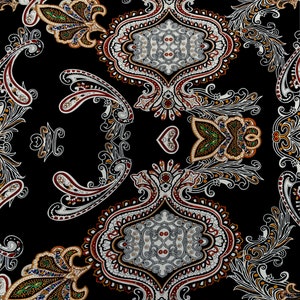 Polyester Bulgari Slub 2 Ways Stretch Light Weight Big Geometric Print ...