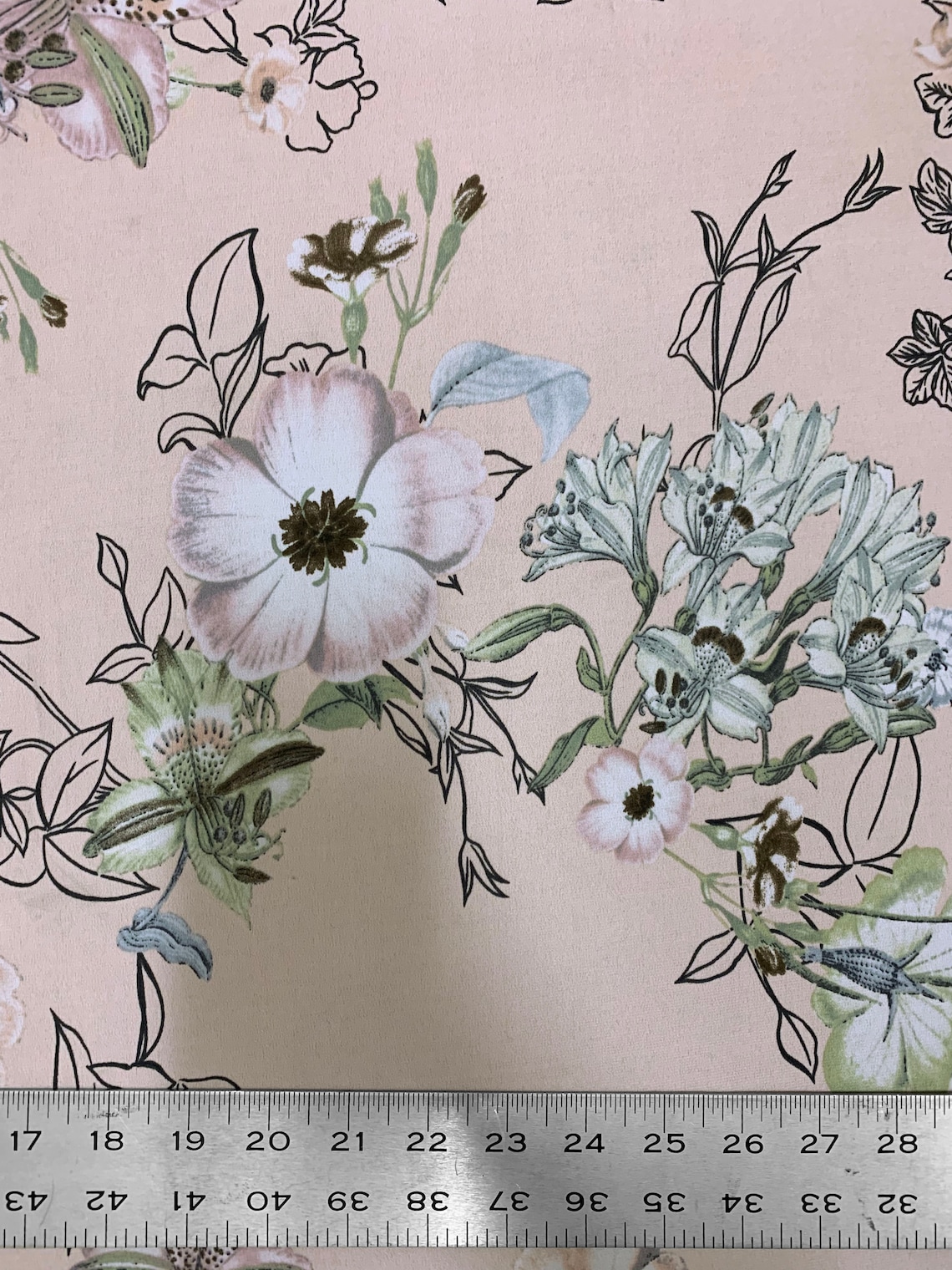 Vintage Floral Design Polyester Bulgari Spandex Fabric - Etsy