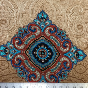 Big Geometric Design Polyester Bulgari Spandex 2 Side Border Light ...