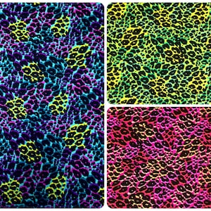Bright Multi-color Abstract Cheetah Pattern on Heavy Stretch Nylon ...