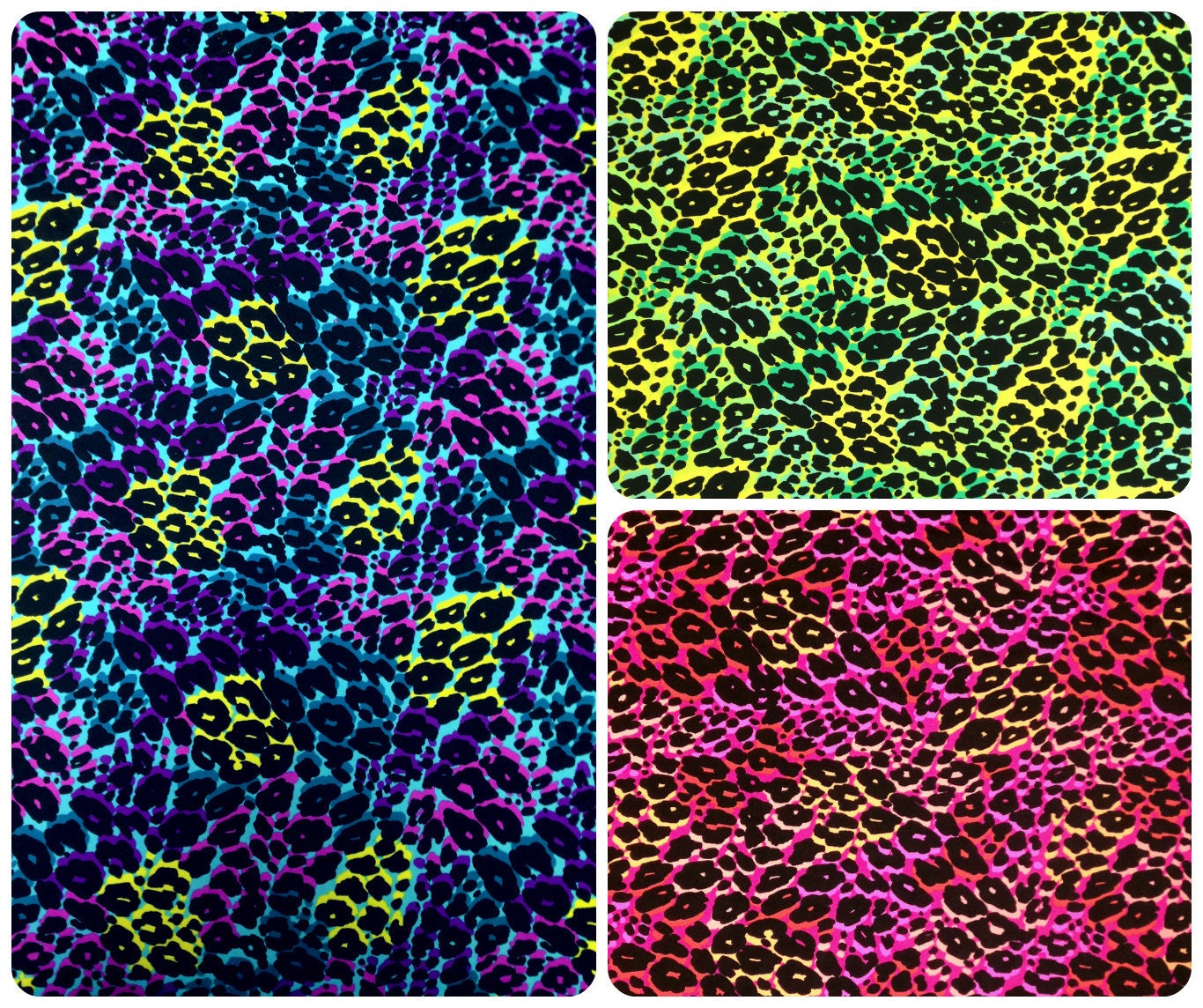 Bright Multi-Color Abstract Cheetah Pattern on Heavy Stretch | Etsy