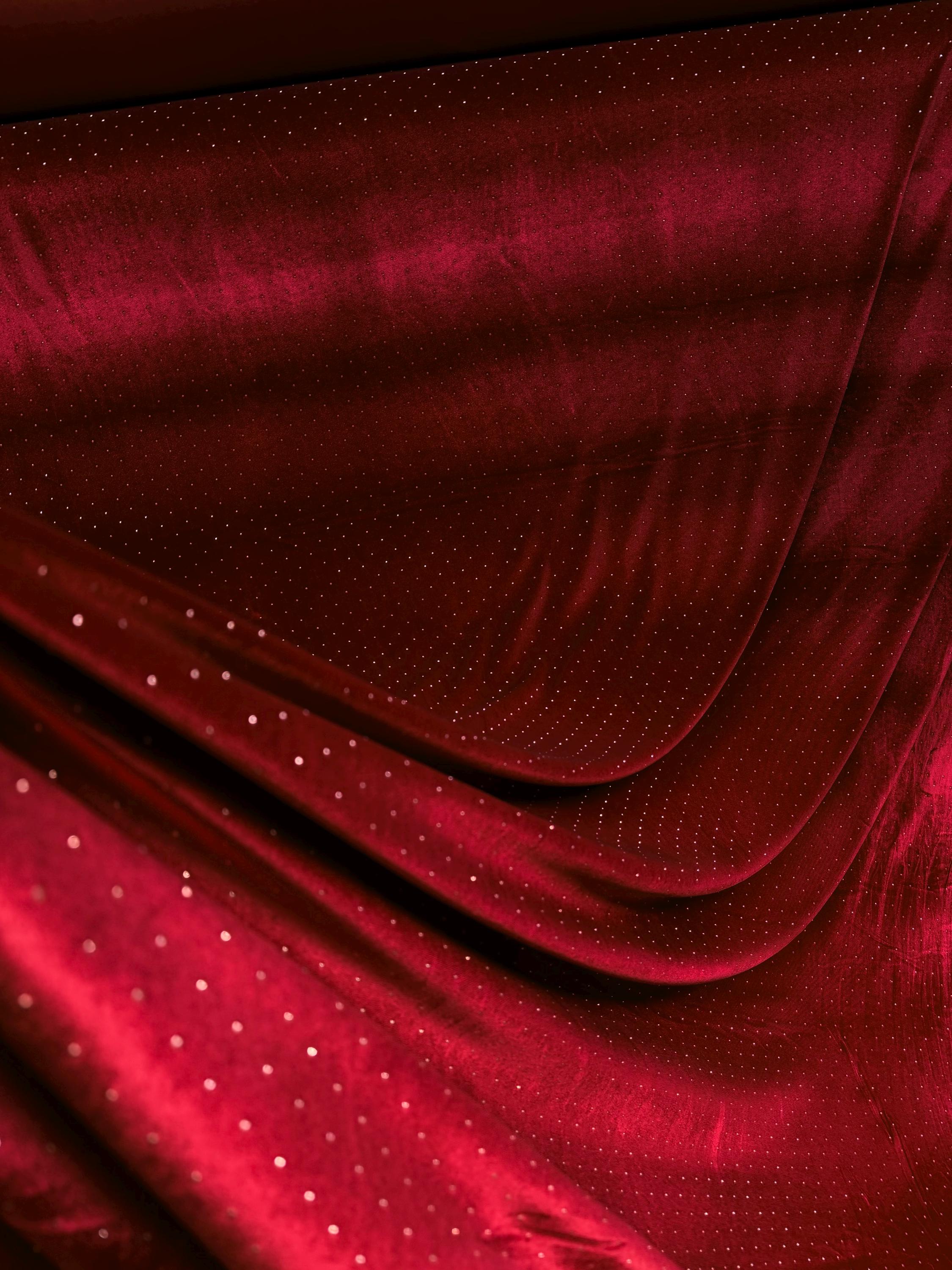 NEW 5 COLORS, Silver Studded Velvet Stretch Medium Weight Fabric by the ...