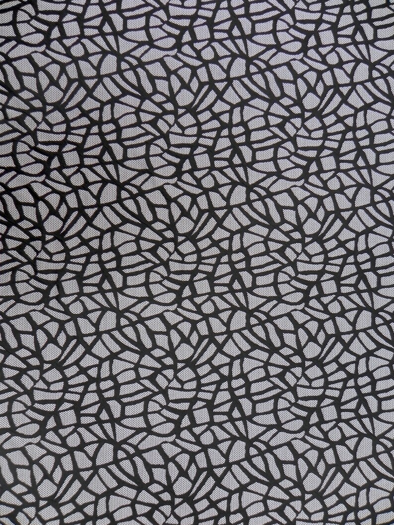 Polyester Spandex Double Knit Black Abstract Design Fabric - Etsy