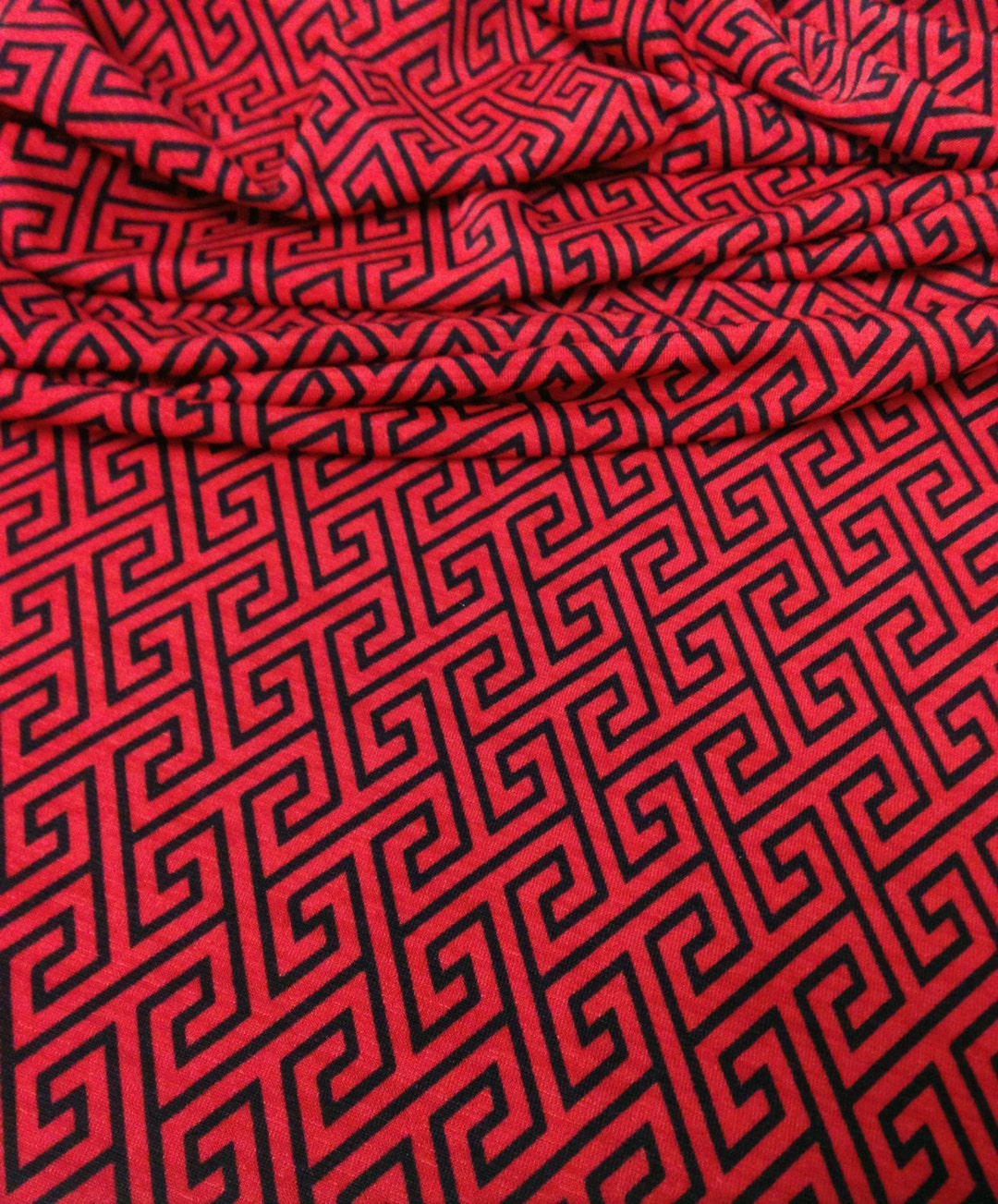 Diamond Geometric Interlocking Pattern on Stretch Bulgari Jersey ...