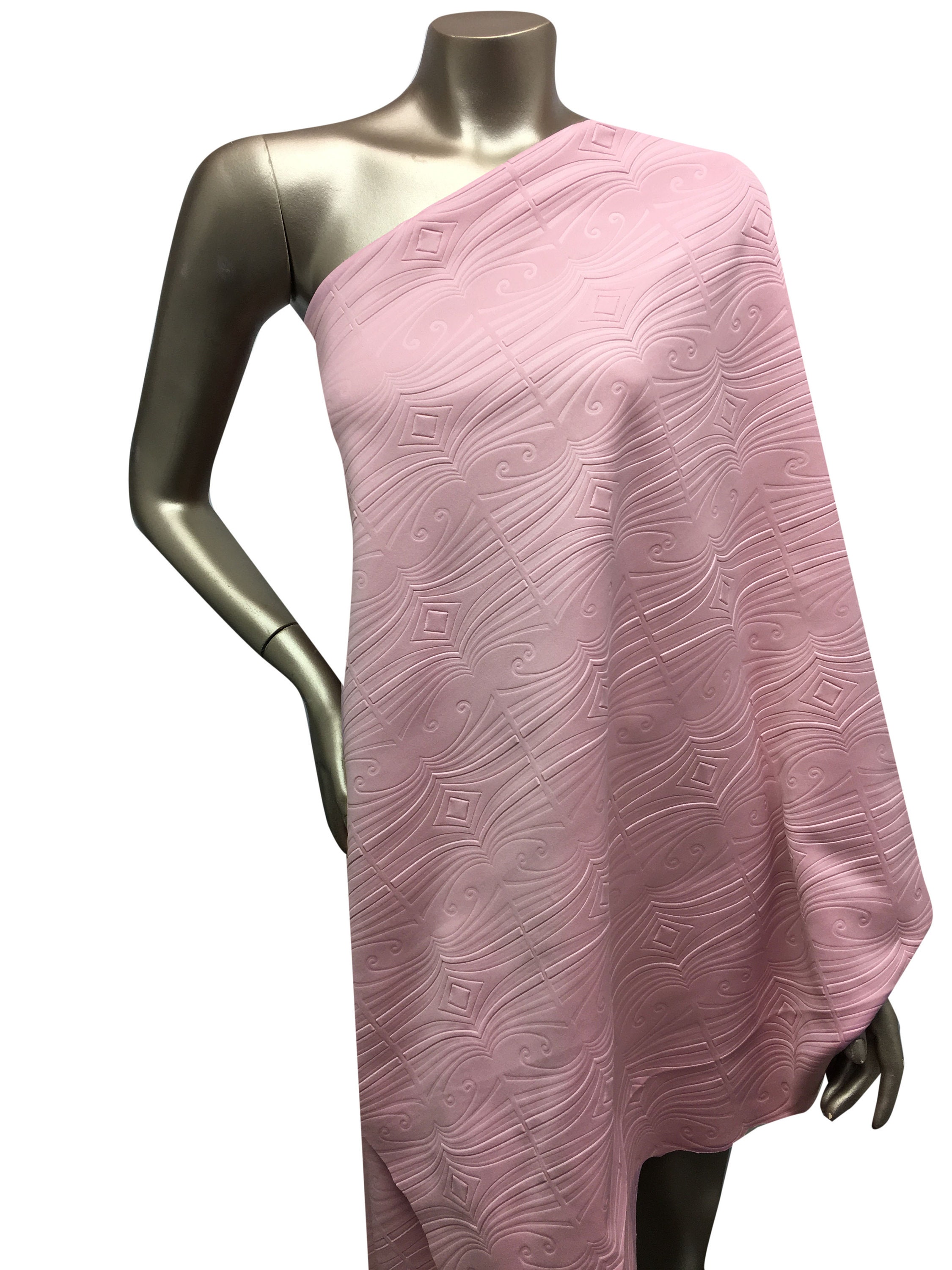 Polyester Textured Spandex 2 Ways Stretch With Matte Foil Abstract ...