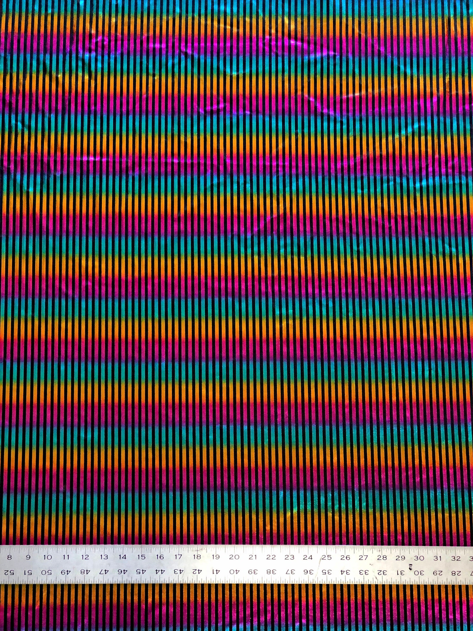Foil Multi Color Vertical Stripes on Black Nylon Spandex - Etsy