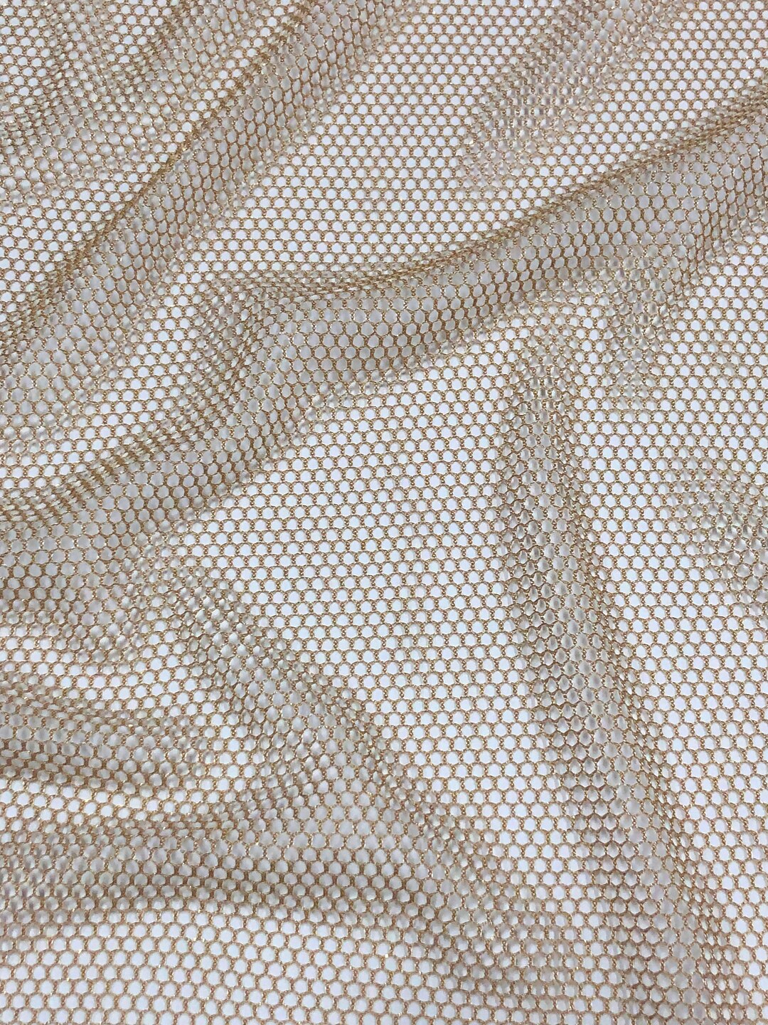 Polyester None Stretch See Through Gold Mesh With Gold Lurex Fabric - Etsy