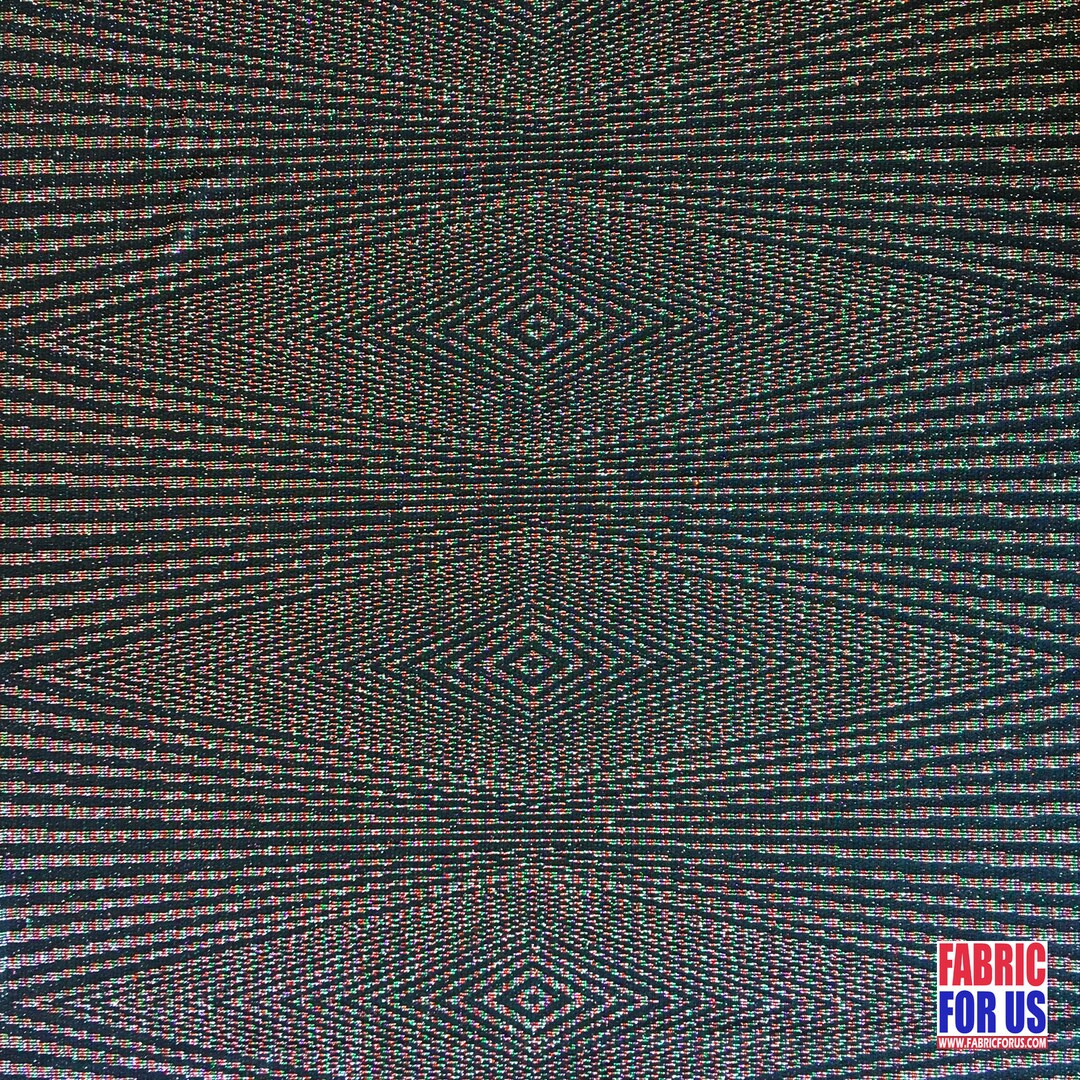 Glitter Diamond Lining White Green Red on Black Stretch Fabric 60 Wide ...