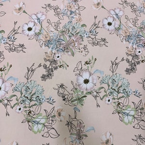 Vintage Floral Design Polyester Bulgari Spandex Fabric - Etsy