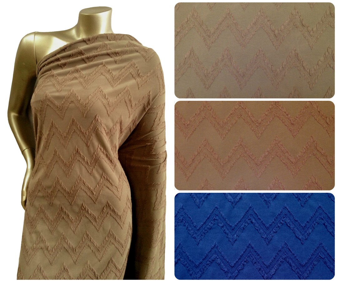 Chervon Pattern on Stretch Polyester Spandex Textured Jacquard FABRIC ...