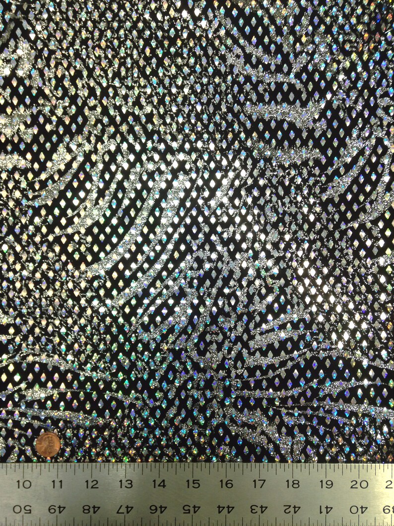 Shiny Diamond Faux Sequins & Glitter Waves on Stretch | Etsy