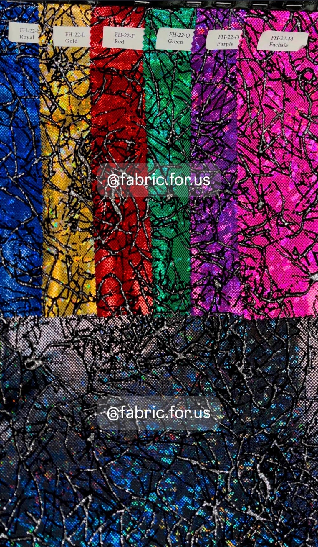 Holographic Flocking Glitters Lightening Thunder on Nylon Spandex Holo ...