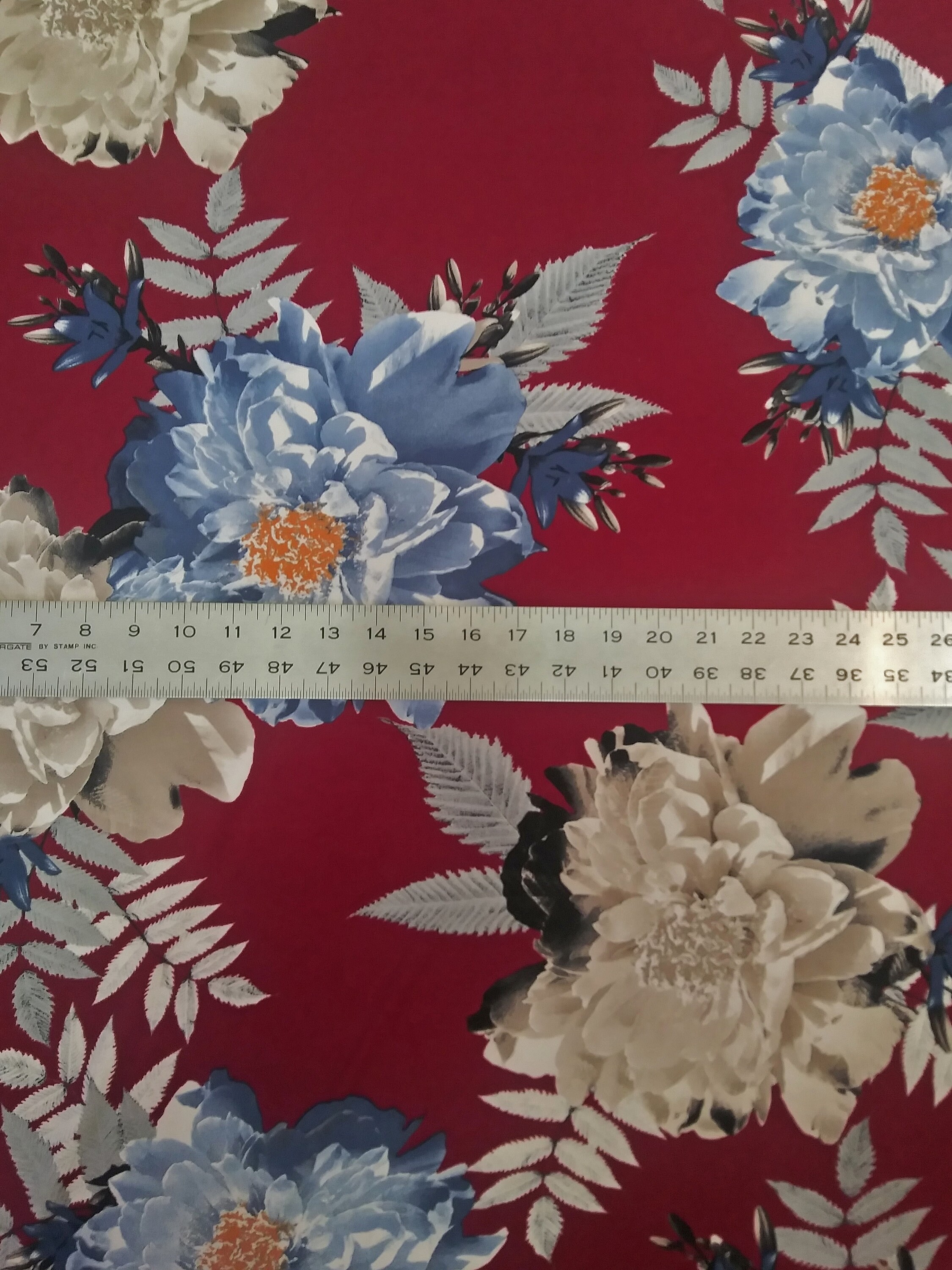 Polyester Spandex Big Flower Design Fabric by the Yard - Etsy