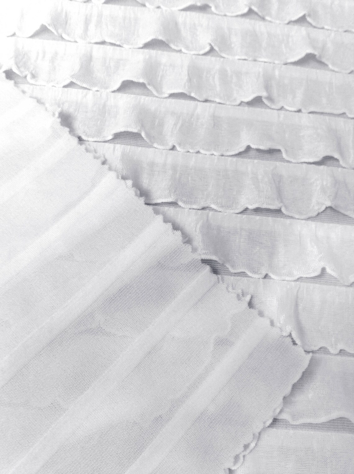 1 Ruffles Semi-Sheer Stretch Polyester Spandex Fabric | Etsy