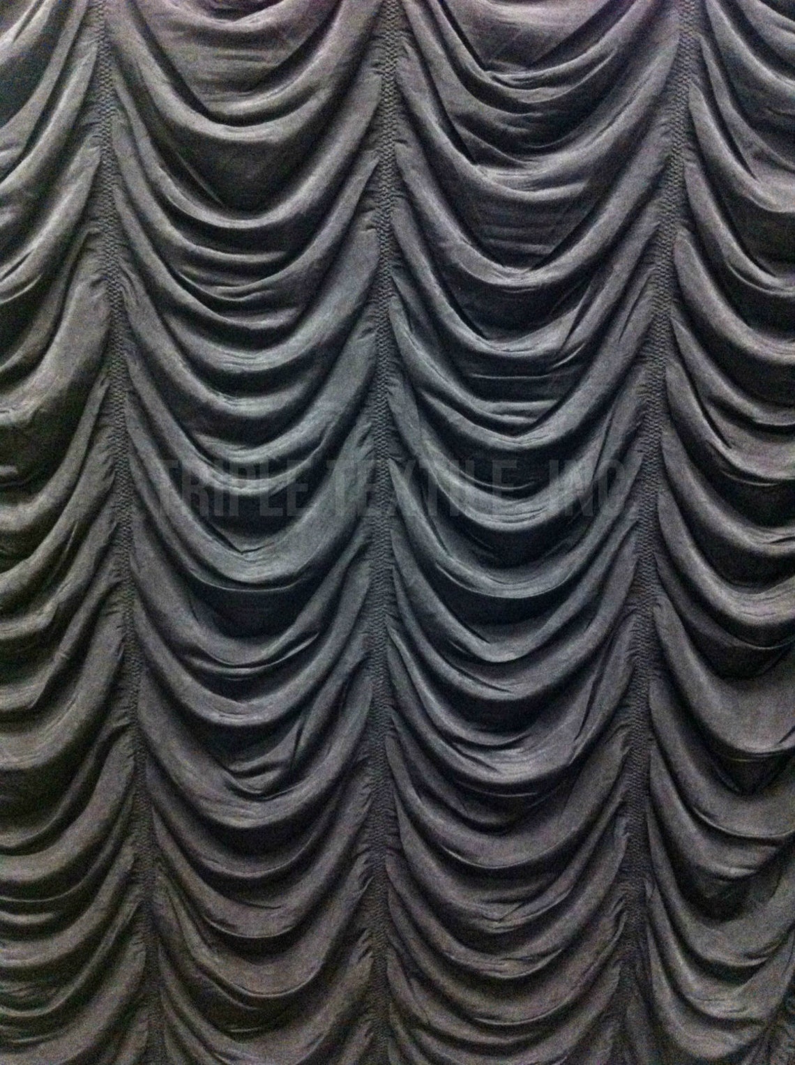 Black Drop Ruche Double Knit Stretch Polyester Spandex Fabric - Etsy