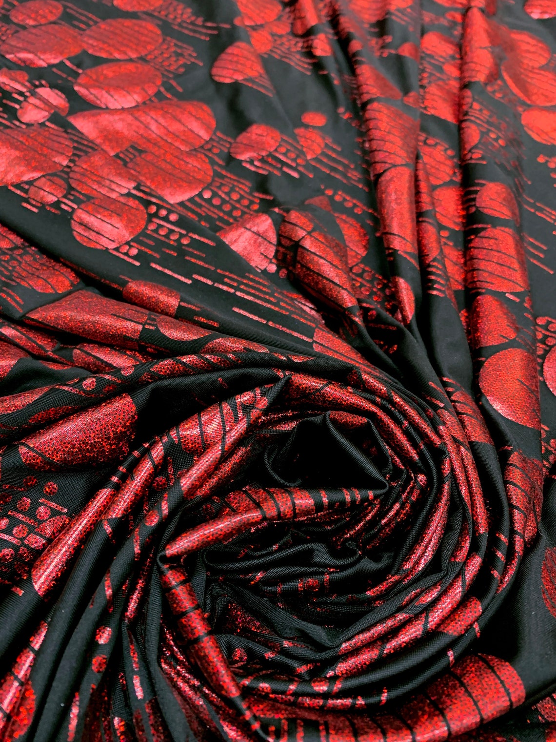 Polyester Spandex Geometric Design With Holographic Foil - Etsy