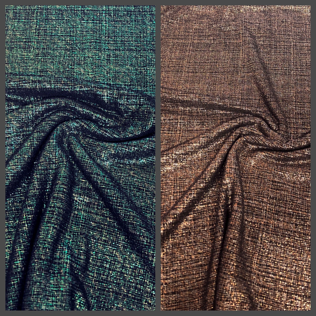 Shiny Lurex on Polyester Spandex 2 Way Stretch Fabric by the Yard - Etsy