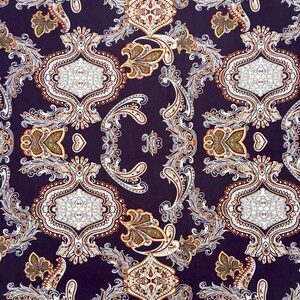 Polyester Bulgari Slub 2 Ways Stretch Light Weight Big Geometric Print ...