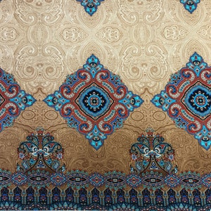 Big Geometric Design Polyester Bulgari Spandex 2 Side Border Light ...