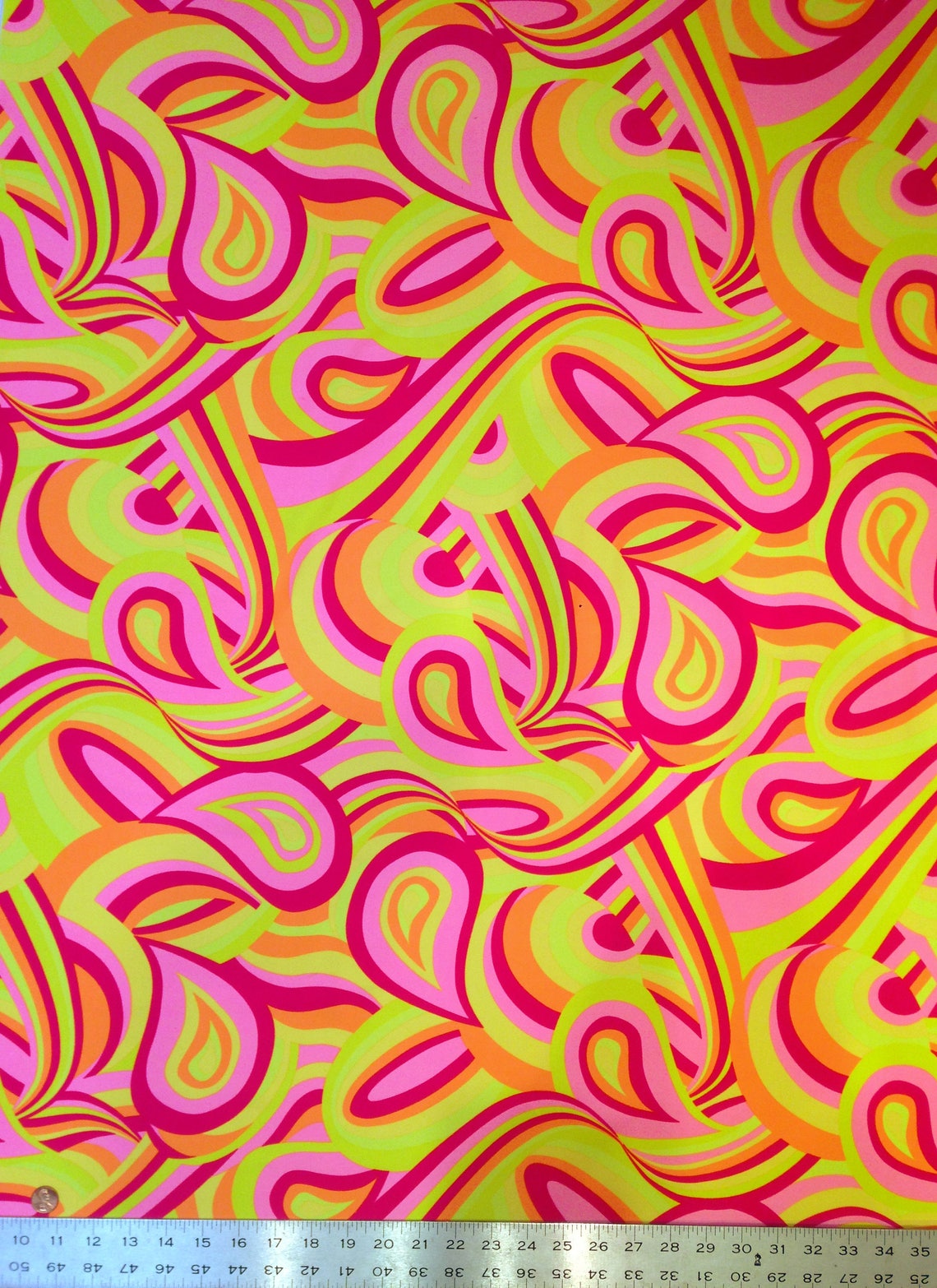 Colorful Neon Psychedelic Retro Pattern on Heavy Stretch Nylon | Etsy