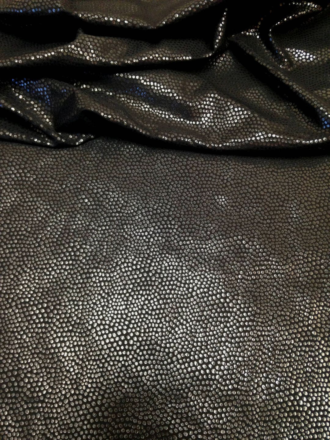 Nylon Spandex Heavy Weight 4 Ways Stretch With Black Shiny Pebble Foil ...