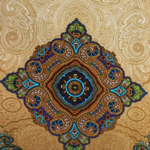 Big Geometric Design Polyester Bulgari Spandex 2 Side Border Light ...