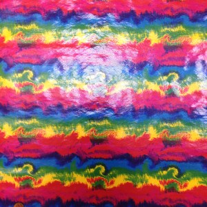 Multi Color Shiny Rainbow Foil on Stretch Knit Jersey Polyester Spandex ...