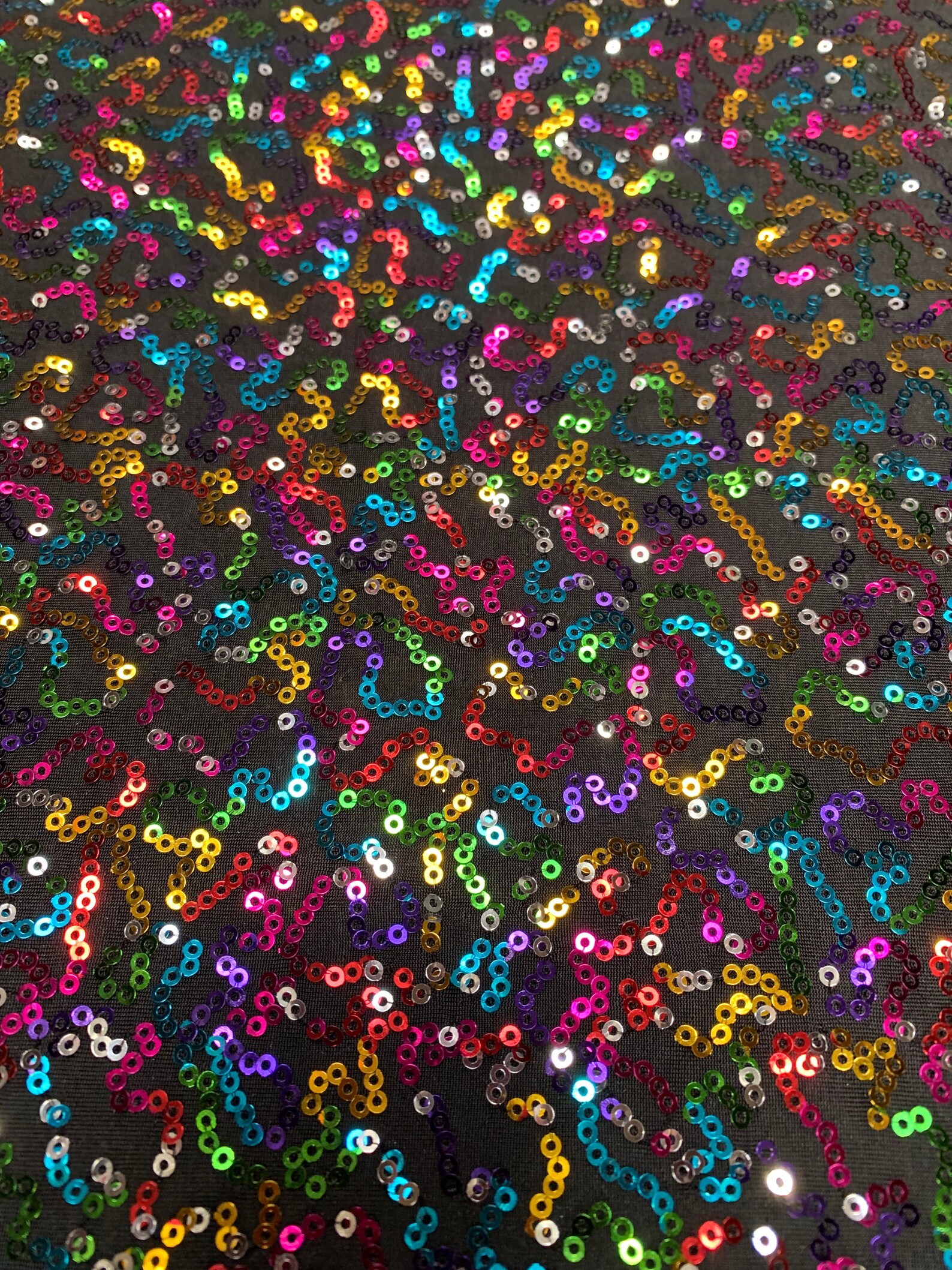 3mm Mini Holographic Sequins Swirl Pattern on Stretch Knit | Etsy