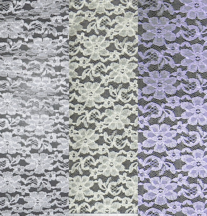 Polyester Floral Lace Fabric by the Yard - Etsy