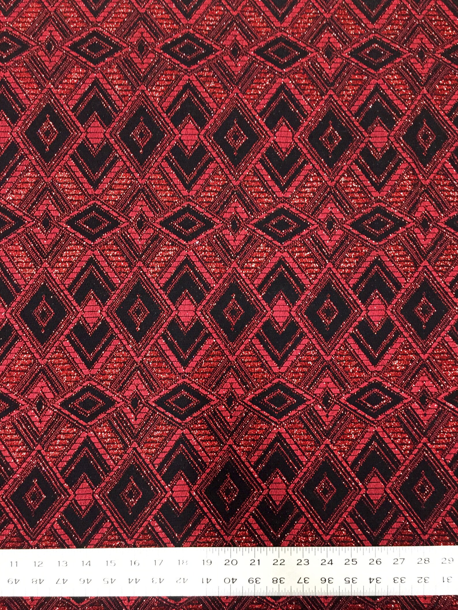 Polyester Spandex Geometric Design W Glitter and Lurex on Acetate ...