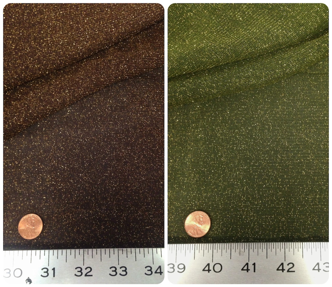 Gold Shimmer Lurex on Stretch Polyester Triple Mesh | Etsy