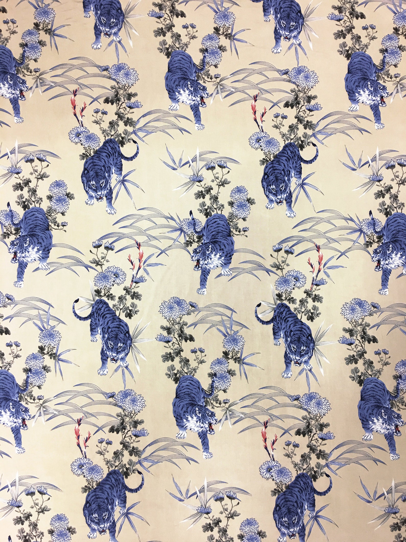 Tiger Design Polyester Single Spun 2 Ways Spandex Light Medium - Etsy