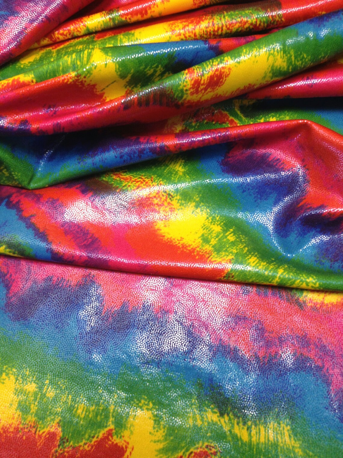 Multi Color Shiny Rainbow Foil on Stretch Knit Jersey | Etsy