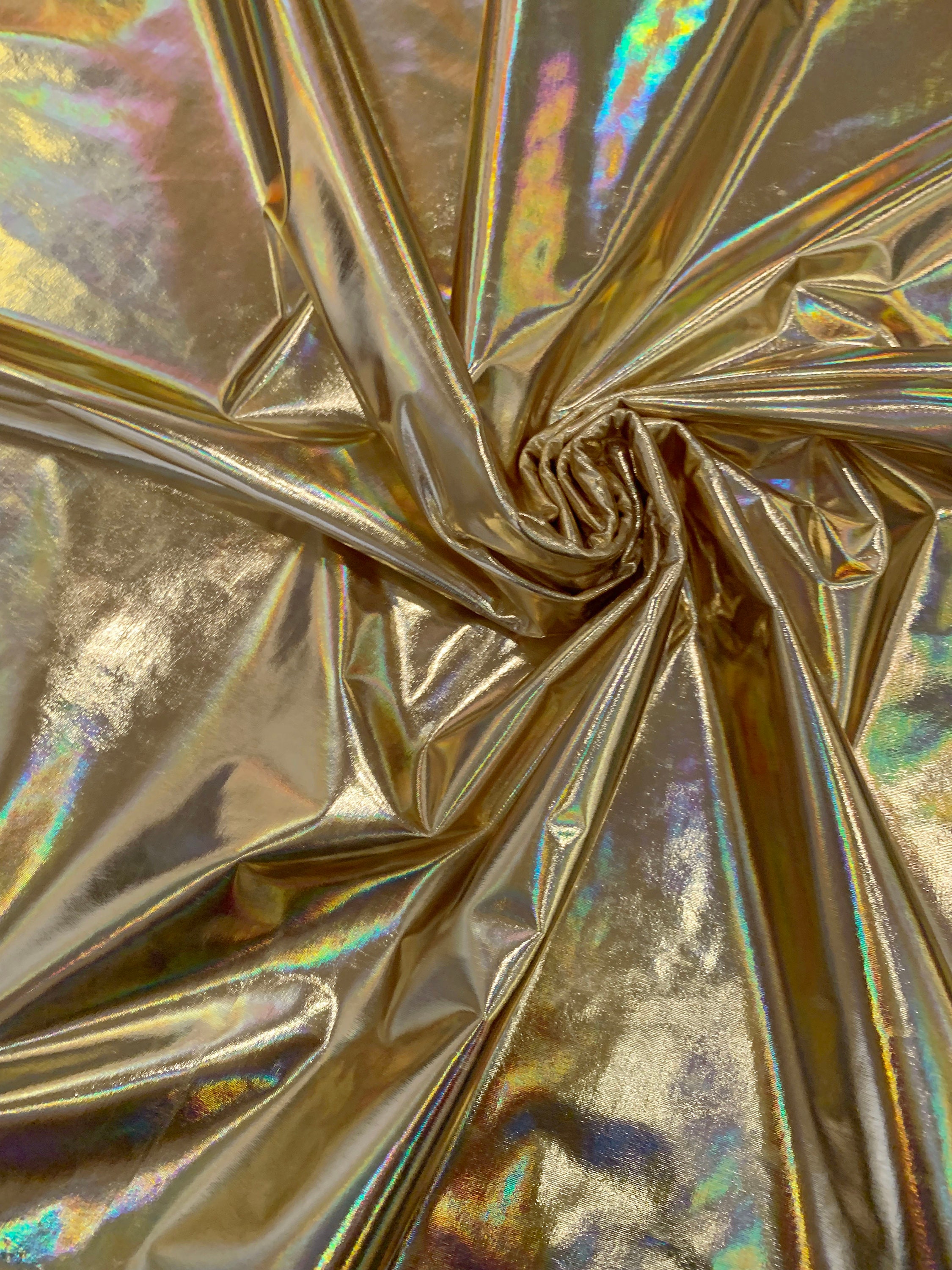 Holographic Metallic Foil on 2 Ways Stretch Polyester Spandex - Etsy Canada