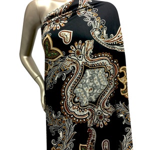 Polyester Bulgari Slub 2 Ways Stretch Light Weight Big Geometric Print ...