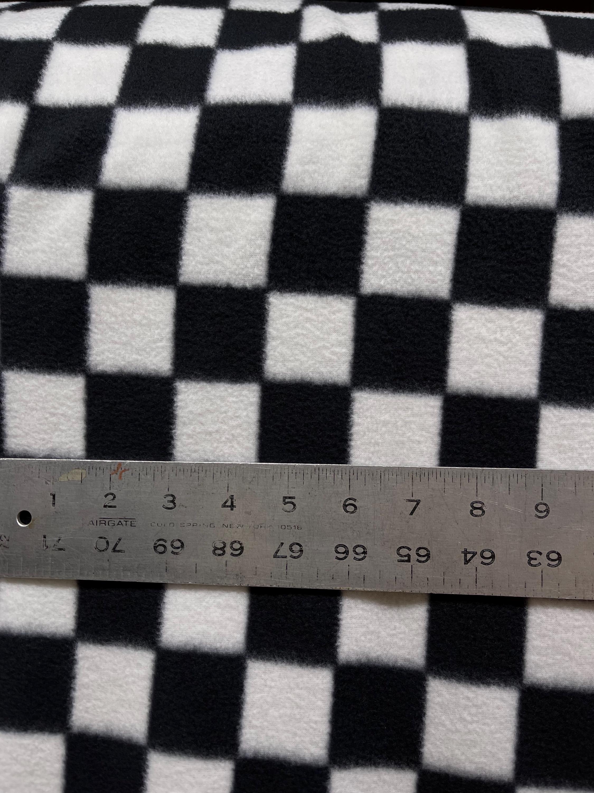 NEW Black and White Checkered Speed Race Cars Flag Print on Cozy Fleece ...